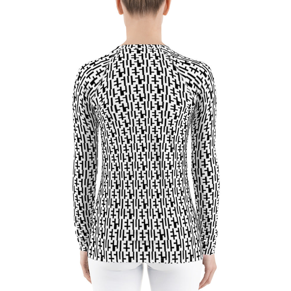 Womens JESUS Rash Guard - White & Black INFINITY 1.0 – Get JESU5 Gear